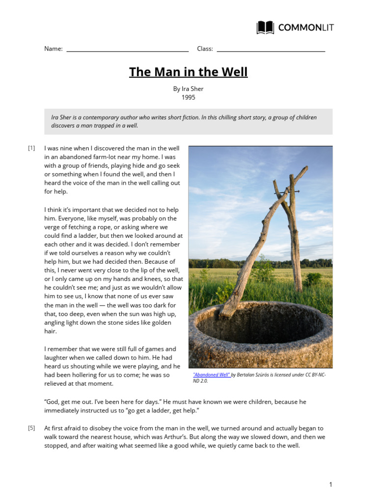 The - Man - in - The - Well Passage | PDF