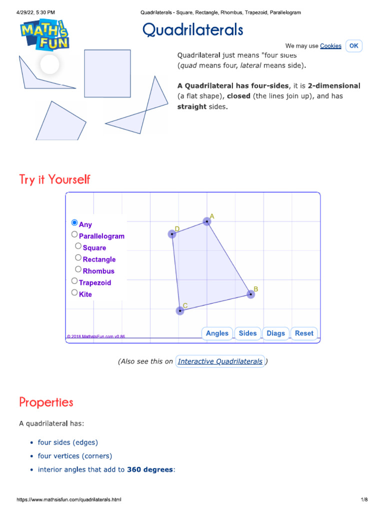 Quadrilaterals Notes | PDF