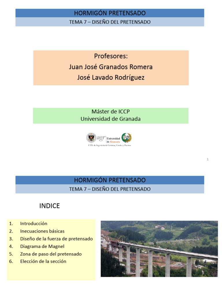 T07 Diseño Del Pretensado Pdf Hormigón Pretensado Hormigón