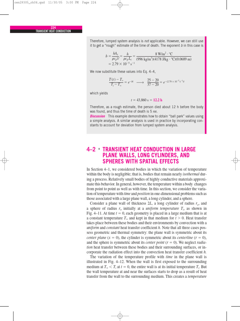 Transient Heat Conduction Pdf Thermal Conduction Differential Equations