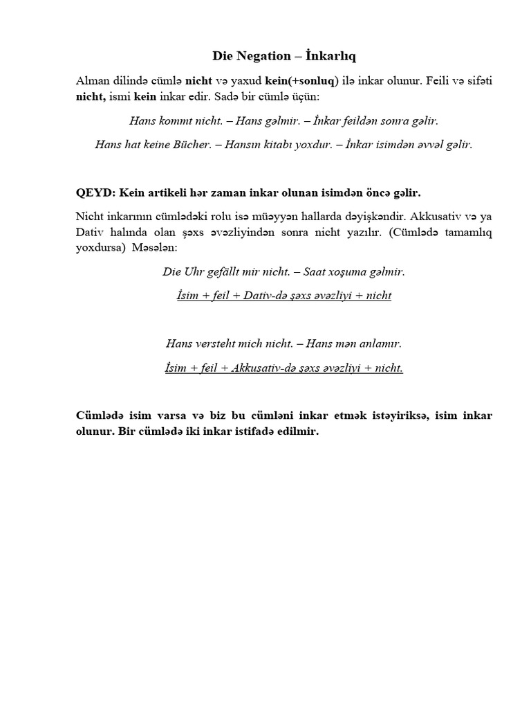 Die Negation | PDF
