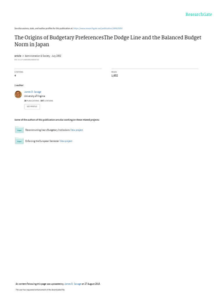 Dodge Plan | Download Free PDF | Government Budget Balance | Fiscal Policy