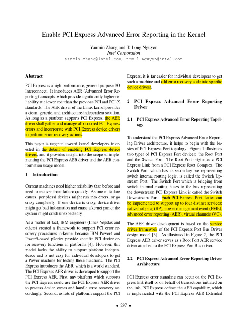 Pcie Aer | PDF | Device Driver | Bios