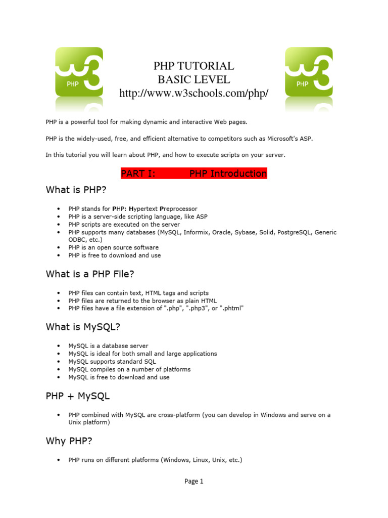 PHP Tutorial Guide | PDF | Php | Control Flow