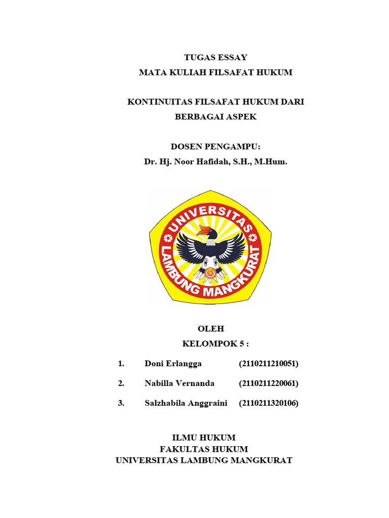 Essay Filsafat Hukum | PDF | Ilmu Sosial