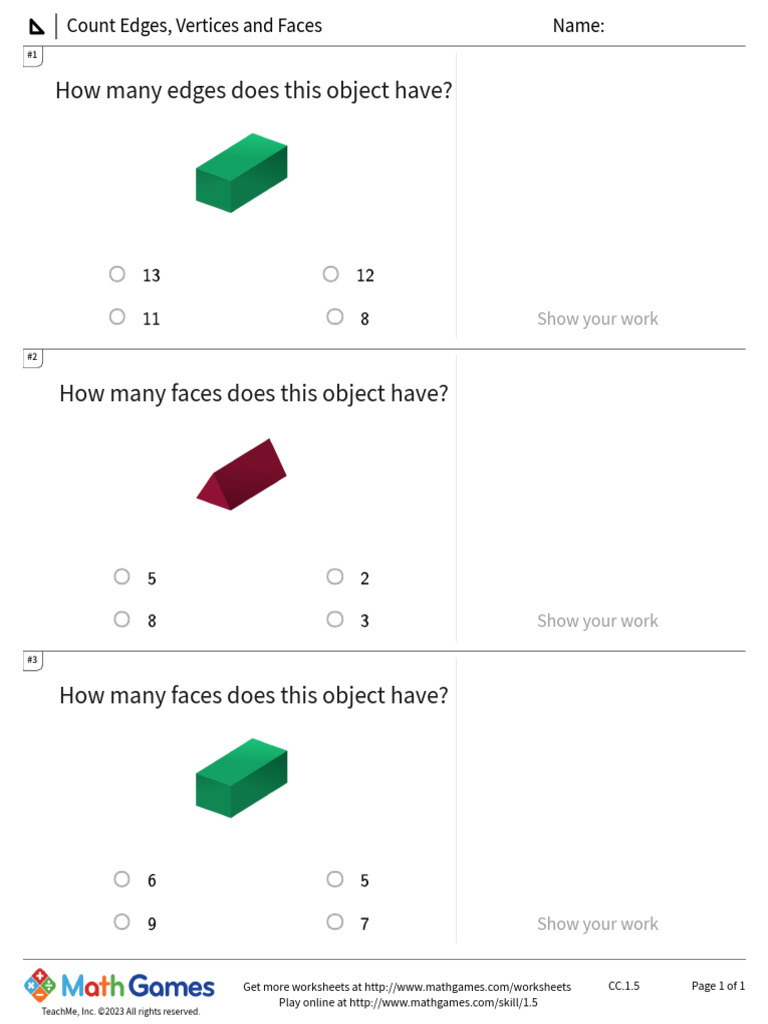1 5 Count Edges Vertices and Faces | PDF