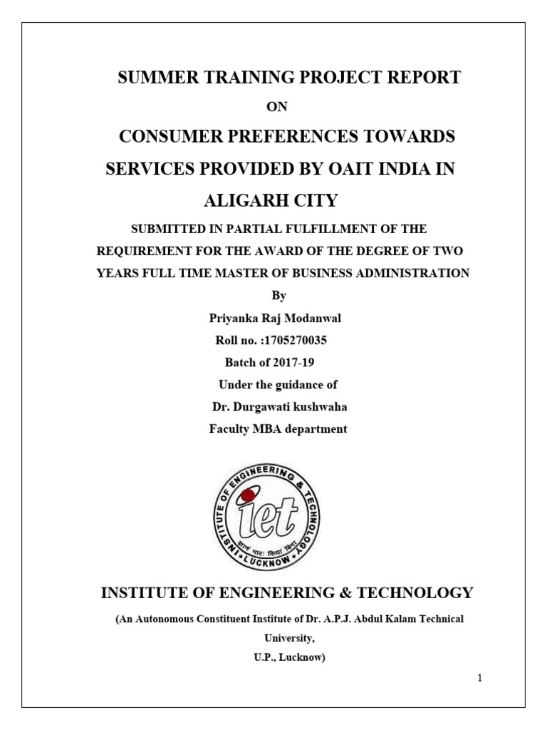 Summer Training Project Report Piyu02019 | PDF | Methodology | Sampling ...