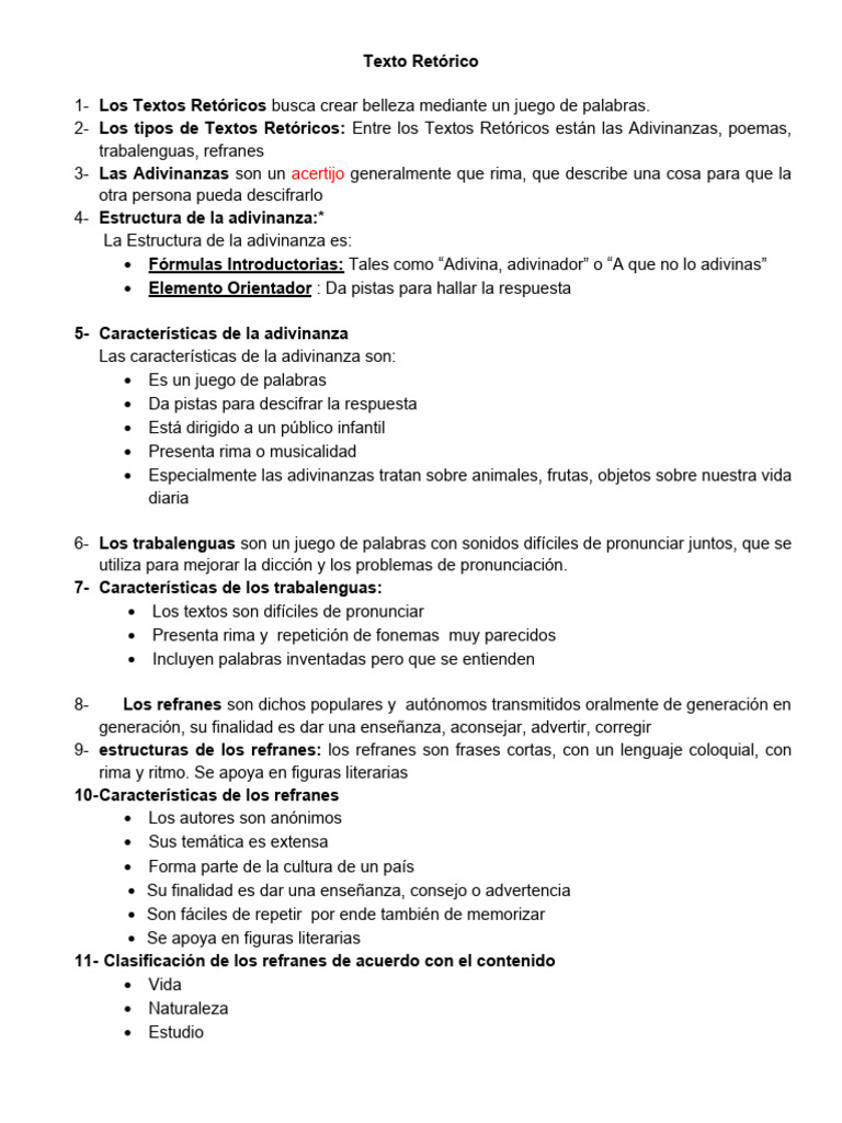 Textos Retoricos | PDF | Artes del Lenguaje y Comunicación