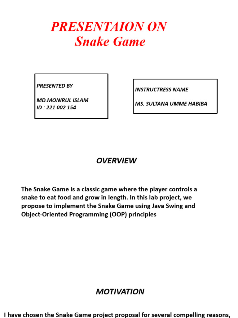 Snake | PDF | Java (Programming Language) | Computer Programming