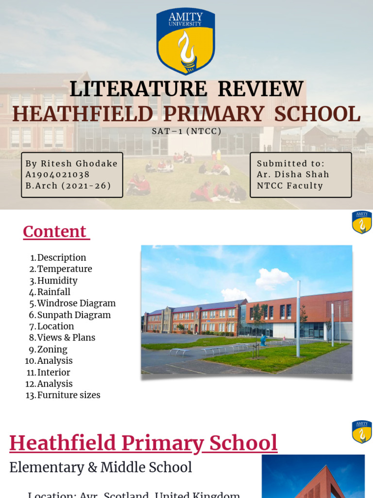 LITERATURE REVIEW Heathfield Primary School | PDF | Building Engineering
