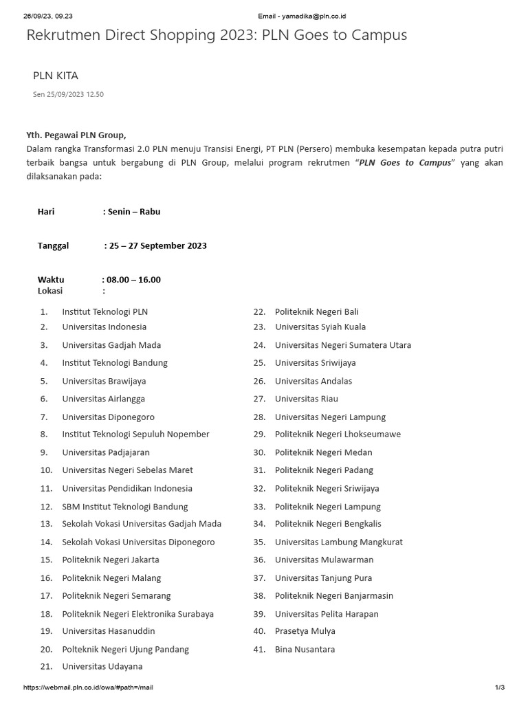 PLN Goes To Campus | PDF