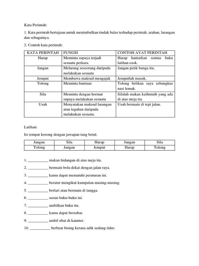 Kata Perintah | PDF