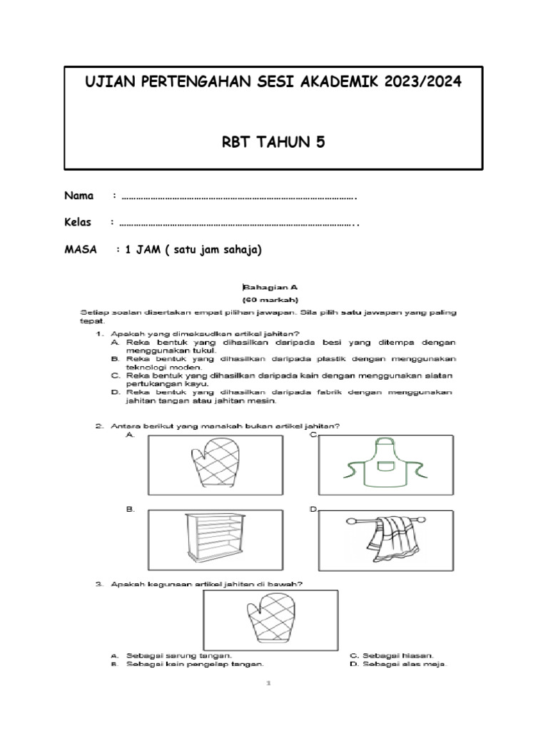 Muka Depan Upsa RBT | PDF
