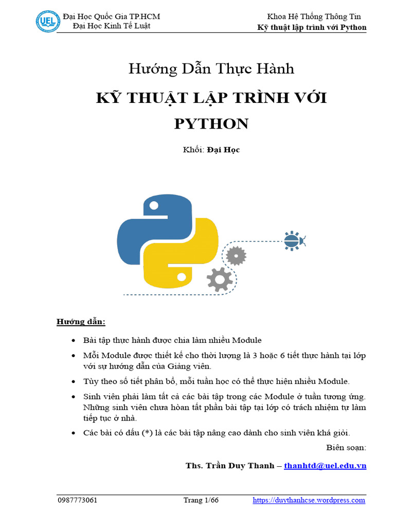 Bài Tập - Kỹ Thuật Lập Trình Với Python | PDF