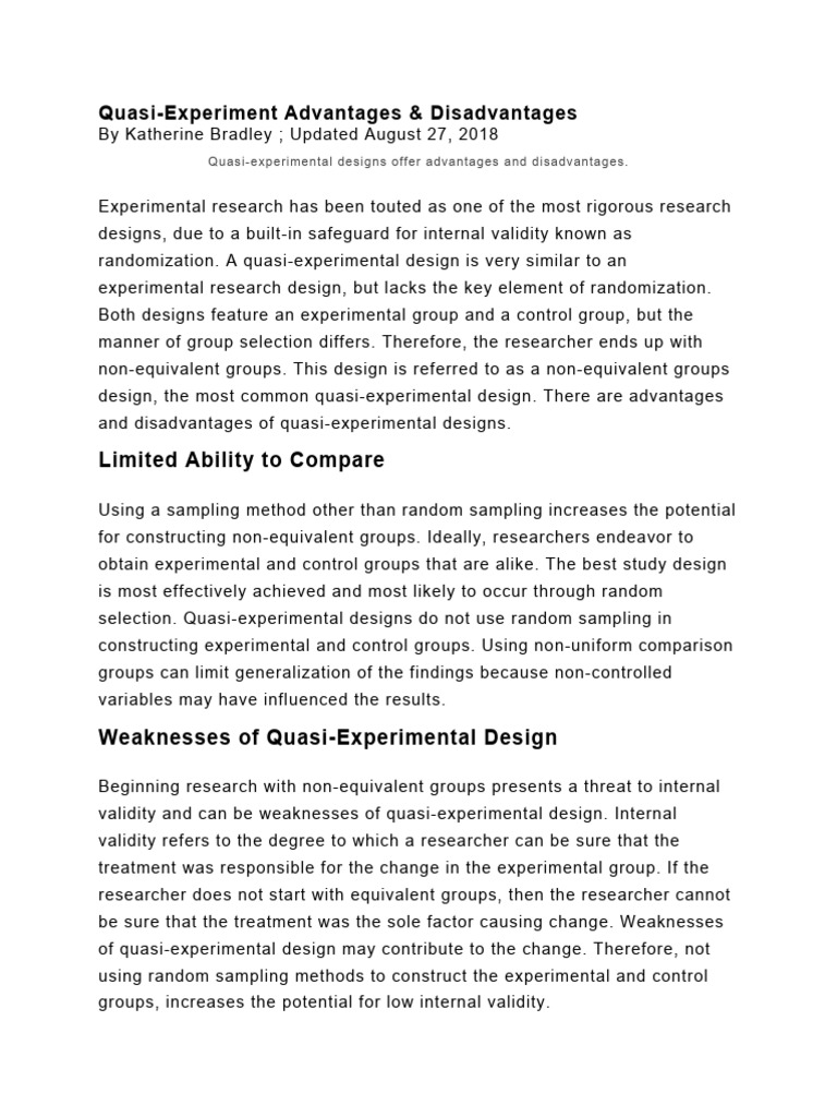 Quasi Experiment | PDF | Career & Growth