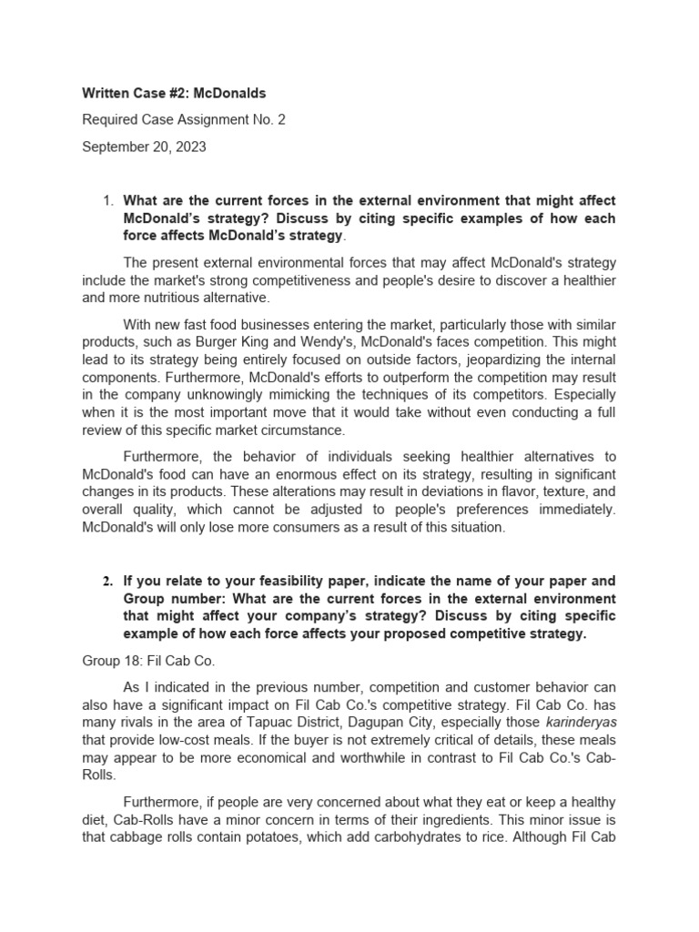 WAC - McDonalds | PDF | Mc Donald's | Behavior