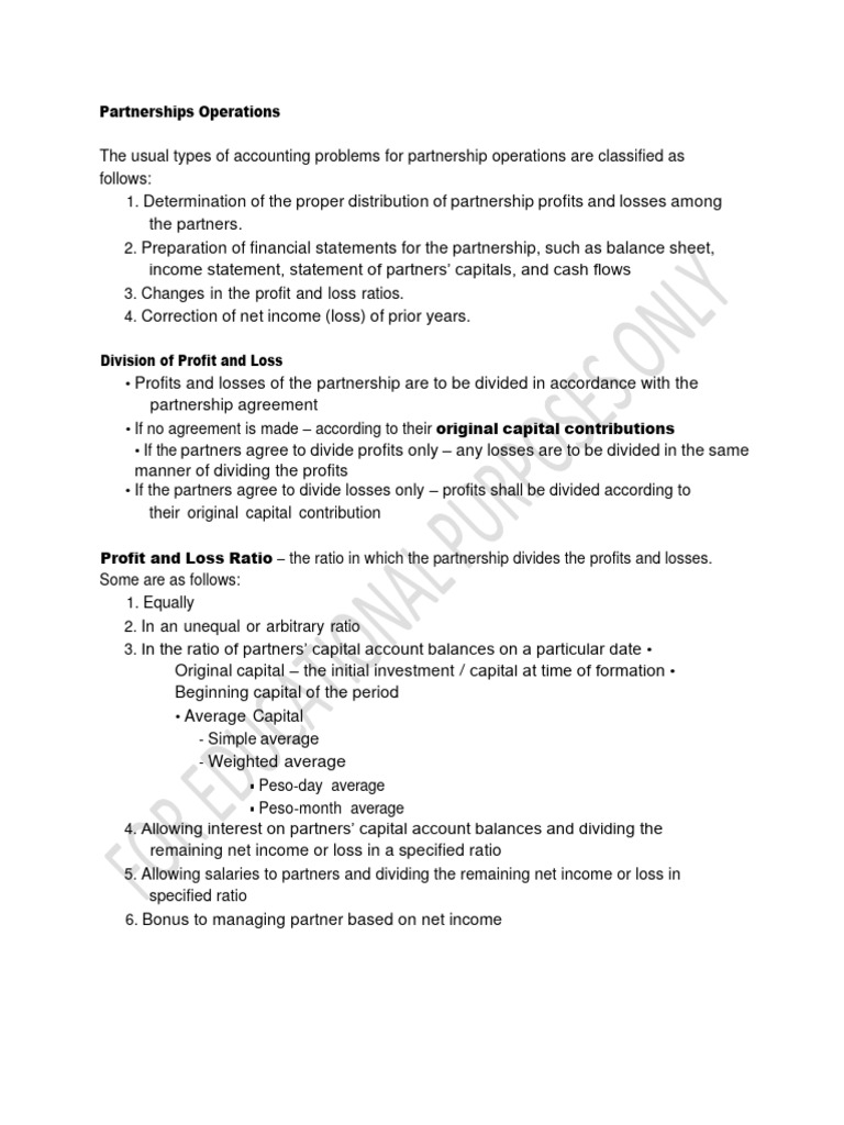 Partnerships-Operations_Lecture-notes | PDF | Income Statement ...