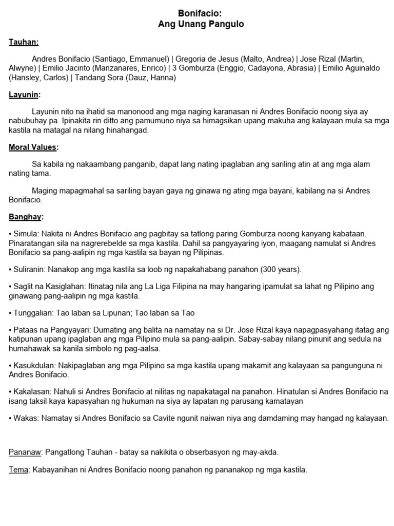 Bonifacio - Ang Unang Pangulo | PDF