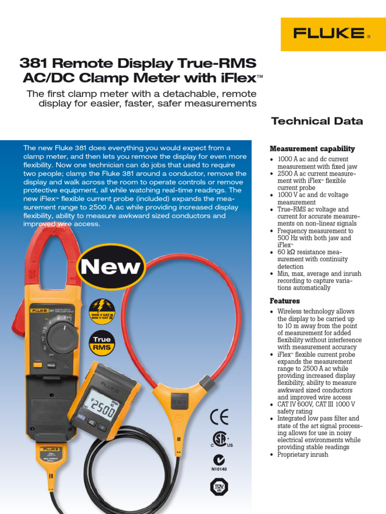 Fluke 381 Clamp Meter | PDF | Alternating Current | Electronics