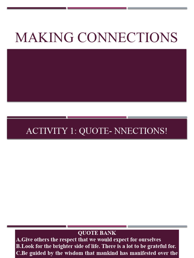 Making Connections | PDF | Experience | Knowledge