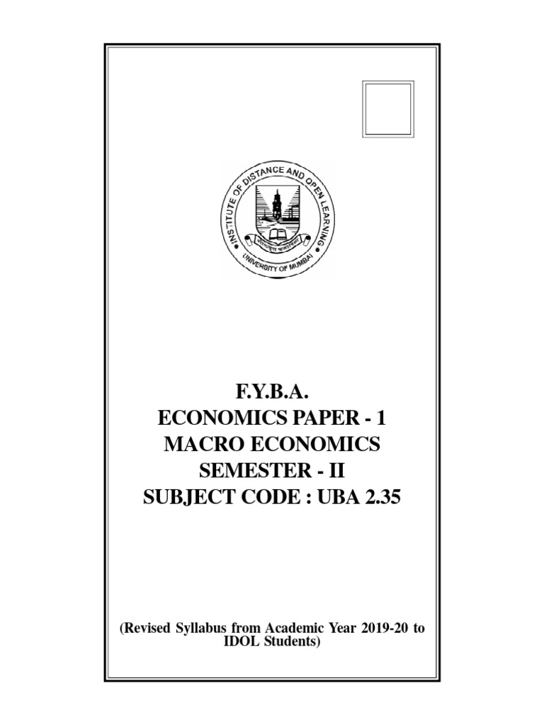 Fyba Economics Sem II English | PDF