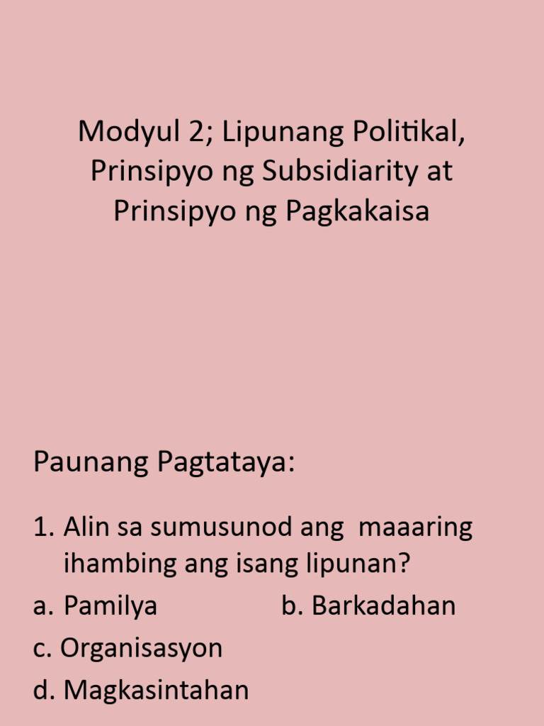 Lipunang Politikal ESP 9 - Modyul 2 | PDF