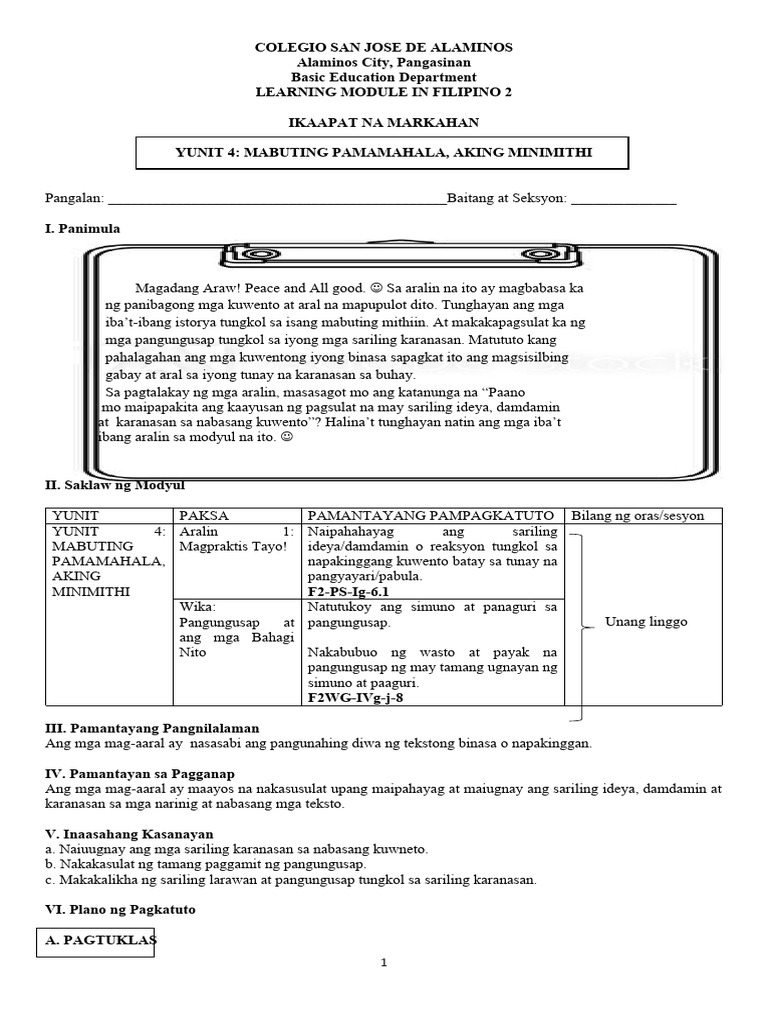 Filipino 2 q4 LM | PDF