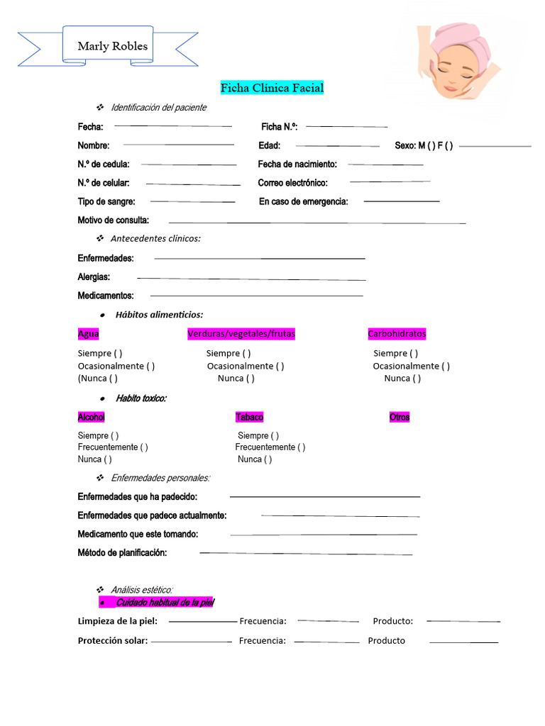 Ficha Clínica Facial | PDF