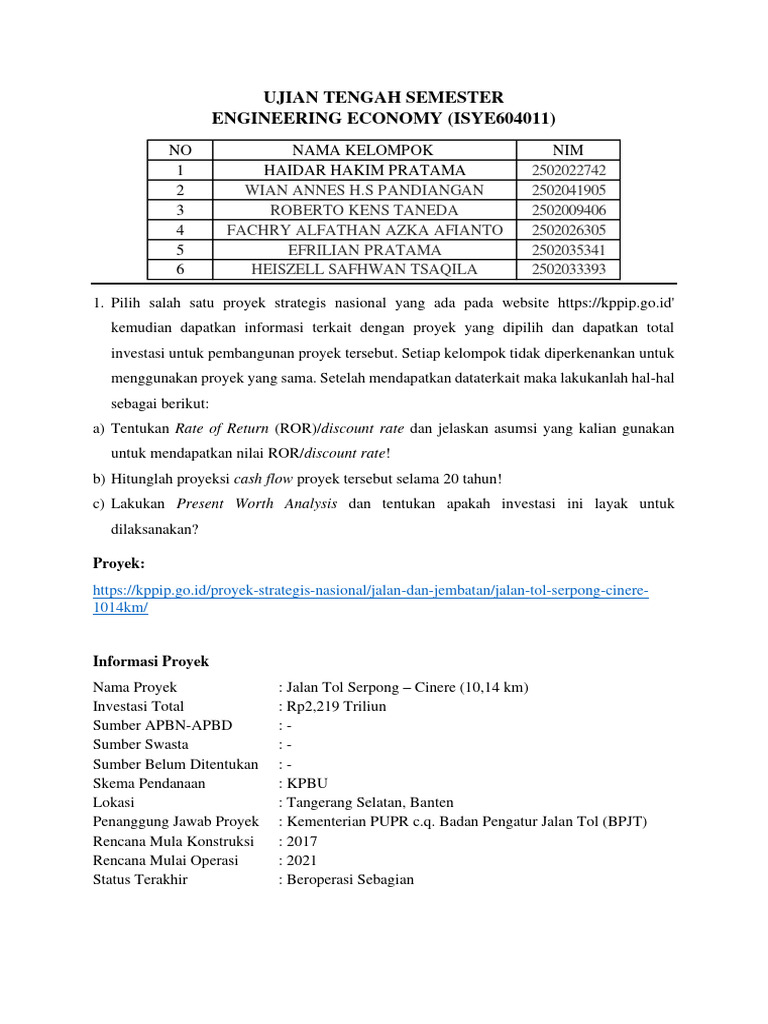 UTS Engineering Economics | PDF