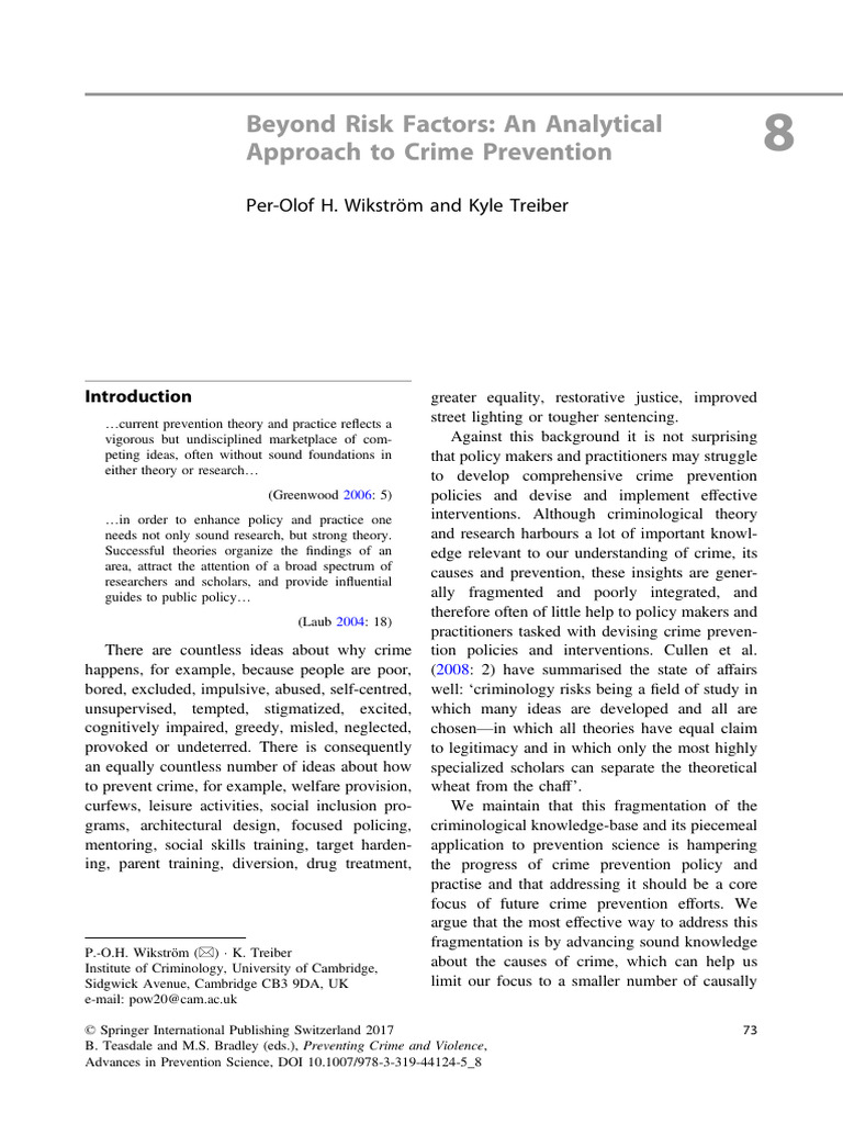 Beyond Risk Factors | Download Free PDF | Crime Prevention | Causality