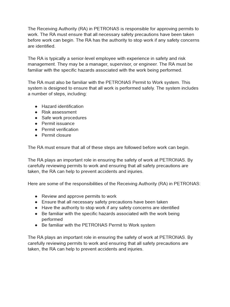 Role of Receiving Authority in PTW | PDF | Technology & Engineering