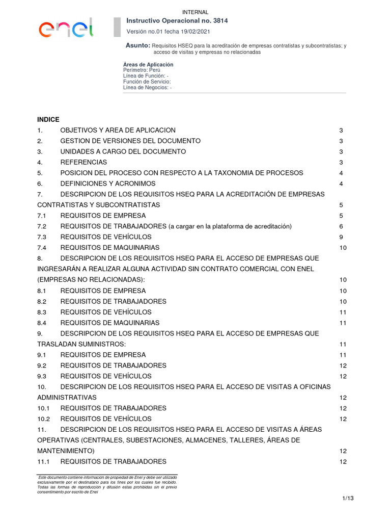 PD IO 3814 Requisitos HSEQ para Acreditación y Accesos | PDF | Seguro ...