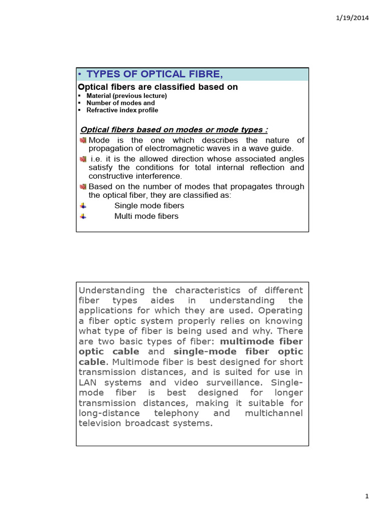 Lecture 3 | PDF | Optical Fiber | Optics