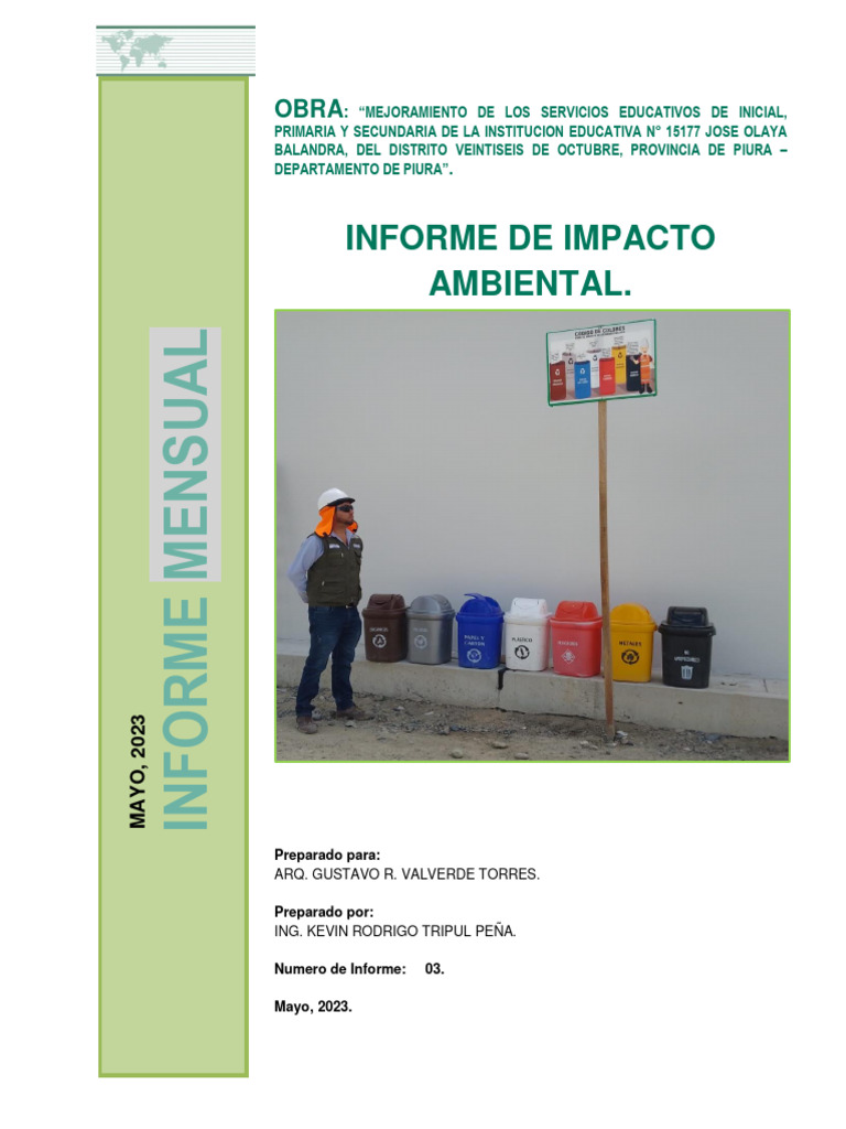 Informe Impacto Ambiental Mayo Piura PDF | PDF | Evaluación de impacto ...