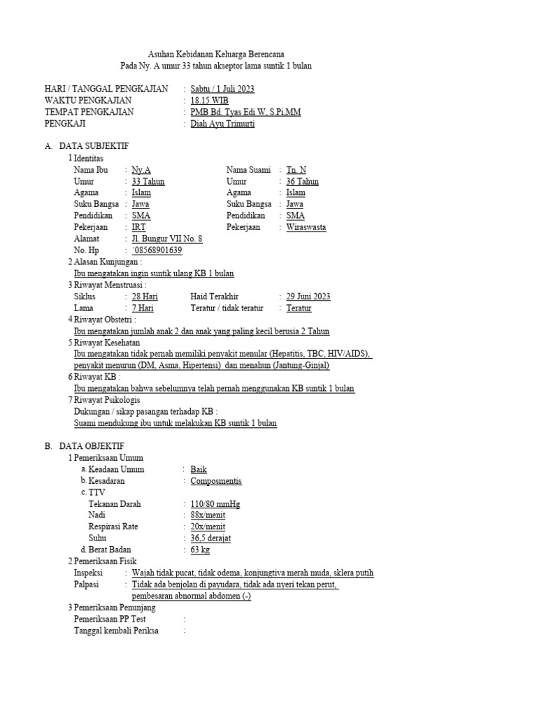 Format Askeb Kb | PDF