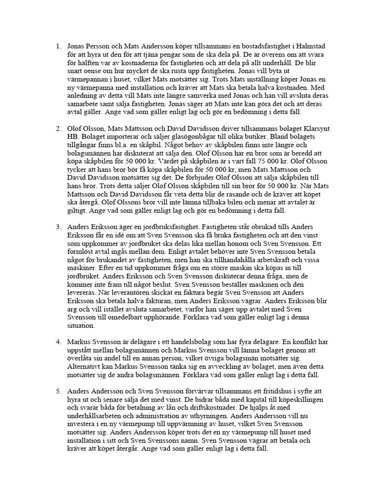 Tillämpningsfrågor HBL | PDF