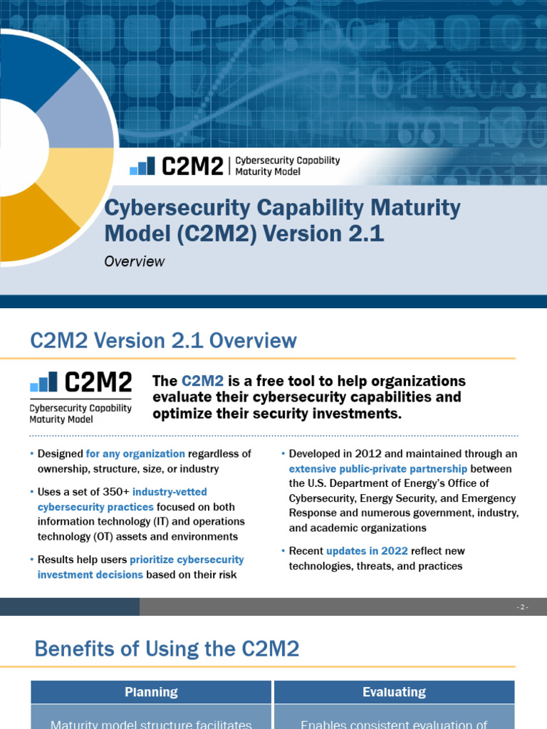 C2M2 V2.1 Overview Presentation - July 2023 | PDF