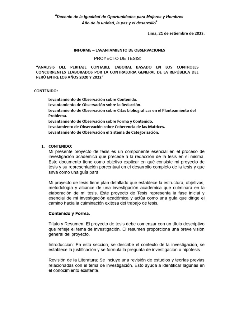 Levantamiento de Observaciones | PDF | Matriz (Matemáticas) | Planificación