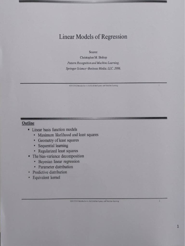 Linear Model of Regression | PDF