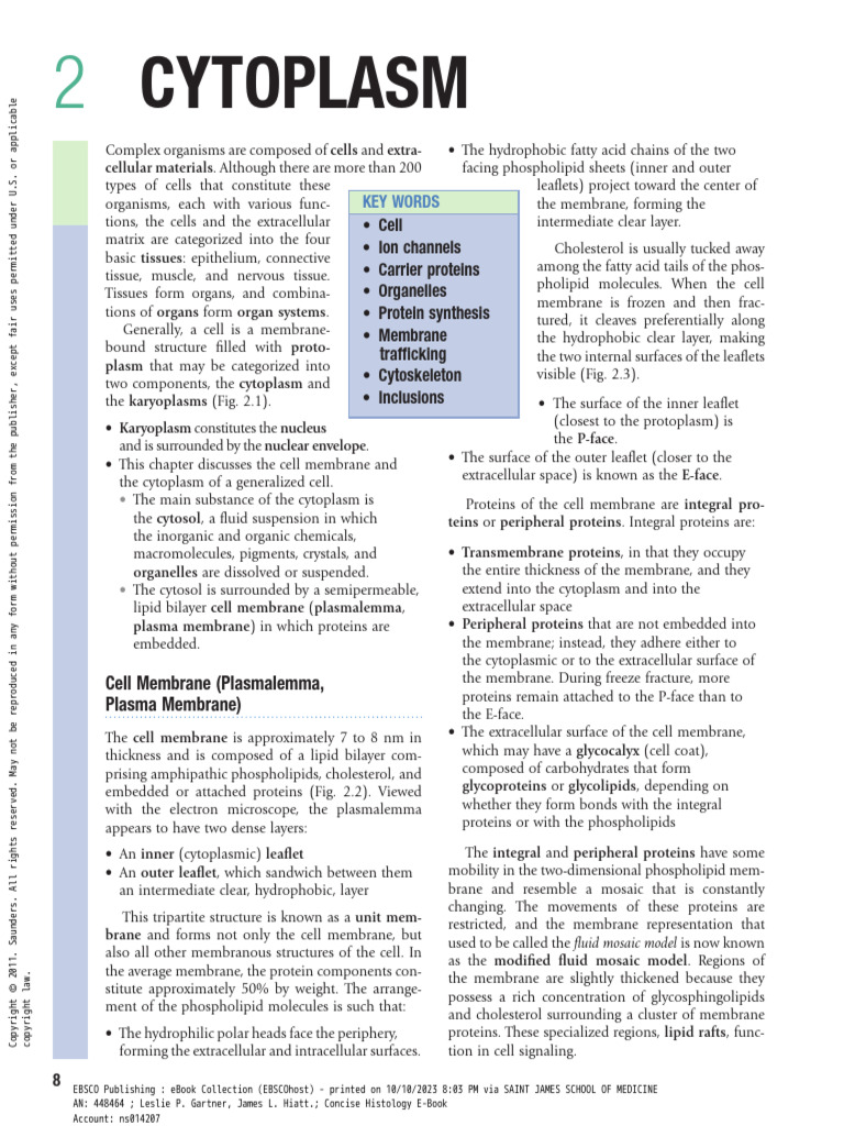 Histology Textbook #2 Cell Structure | PDF | Cell Membrane | Cell Signaling