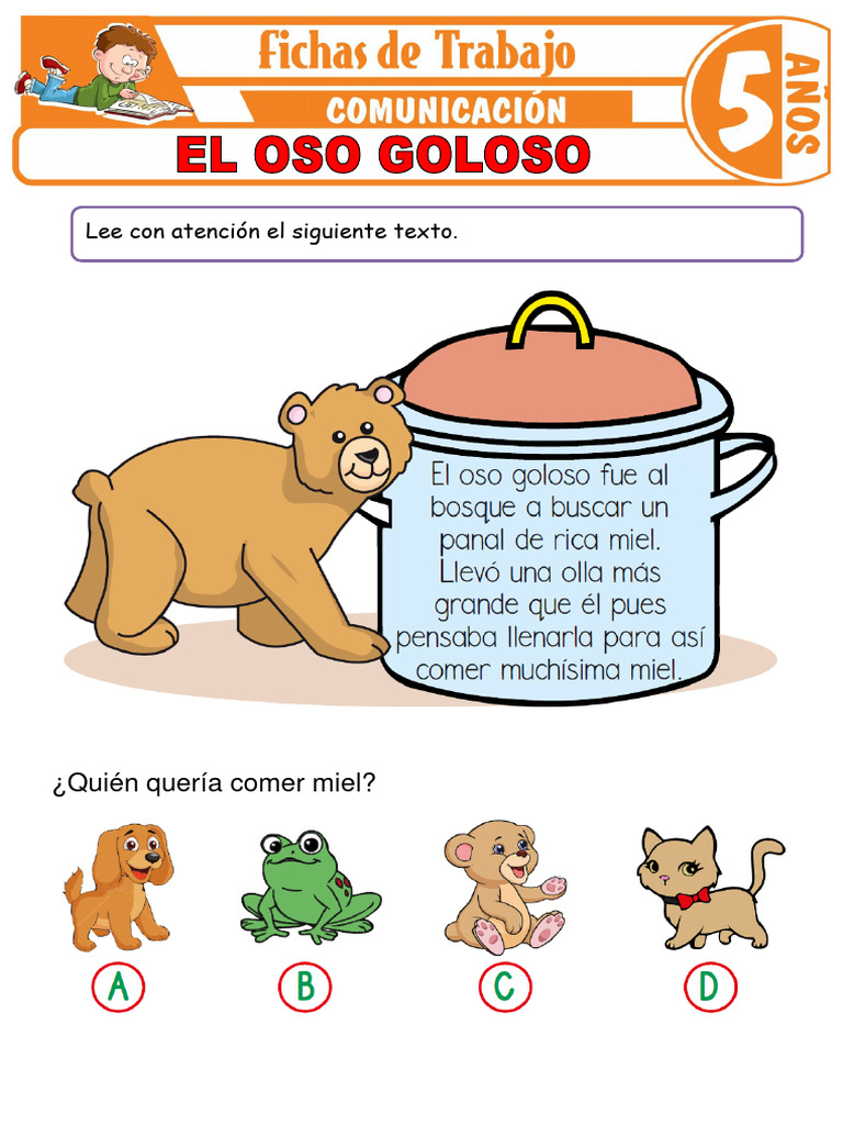 El Oso Goloso para Ninos de 5 Anos | PDF