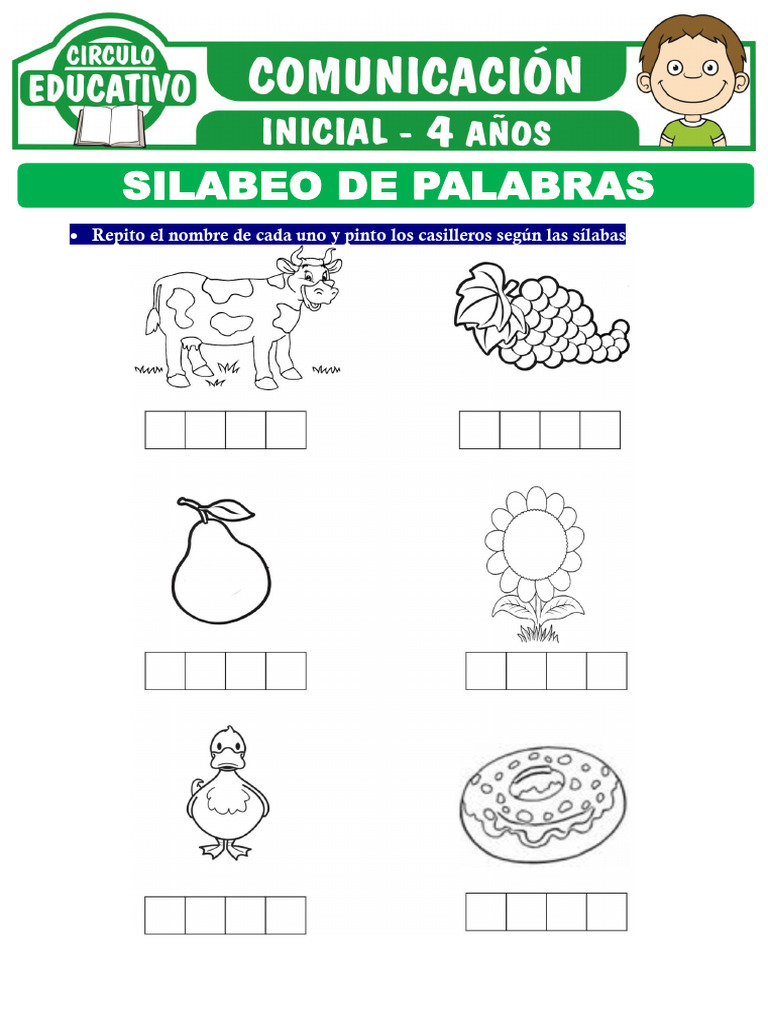 Silabeo de Palabras para Ninos de Cuatro Anos | PDF