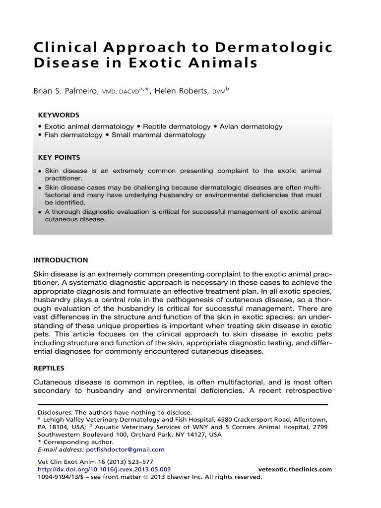Diseases of Exotic Animal | PDF