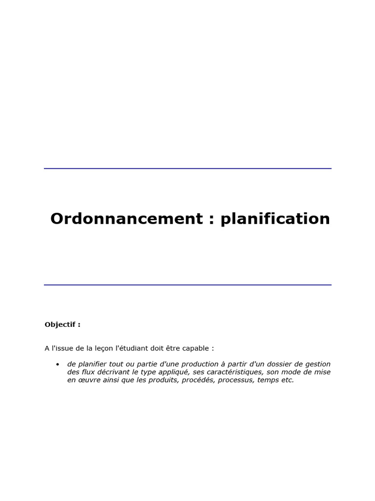 Ordonnancement | PDF