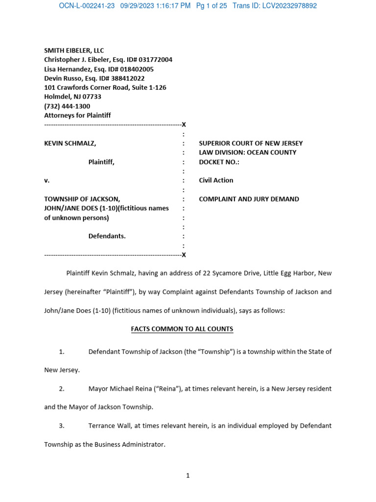 Schmalz vs Jackson (Terence Wall Conduct) | PDF