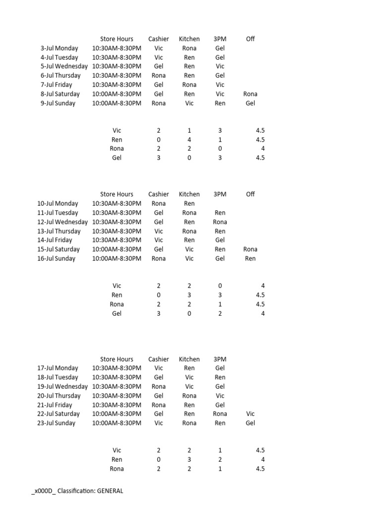 Mang Chaa Store Hours Schedule | PDF