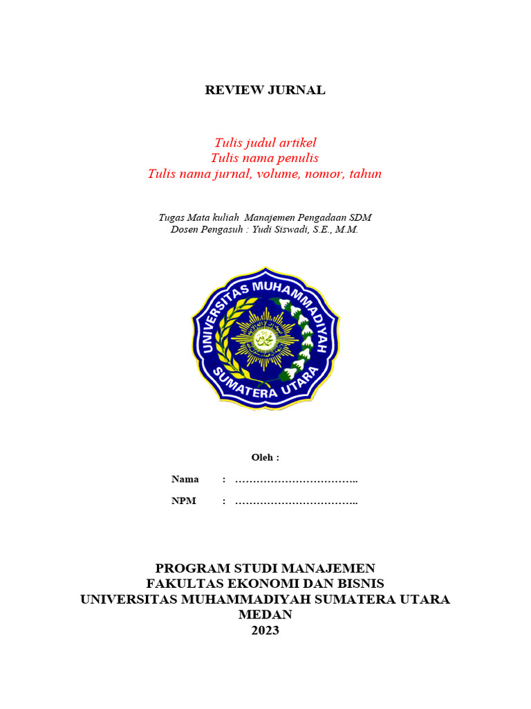 Contoh Format Review jurnal 2023 | PDF