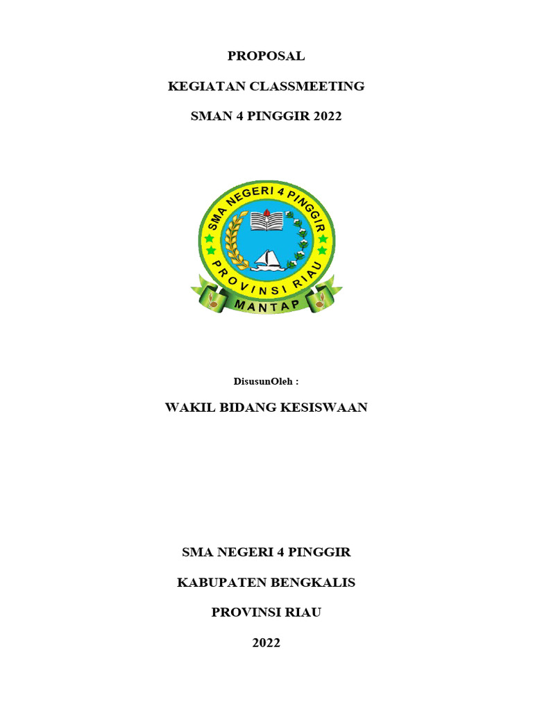 Proposal Kegiatan Class Meeting Osis | PDF