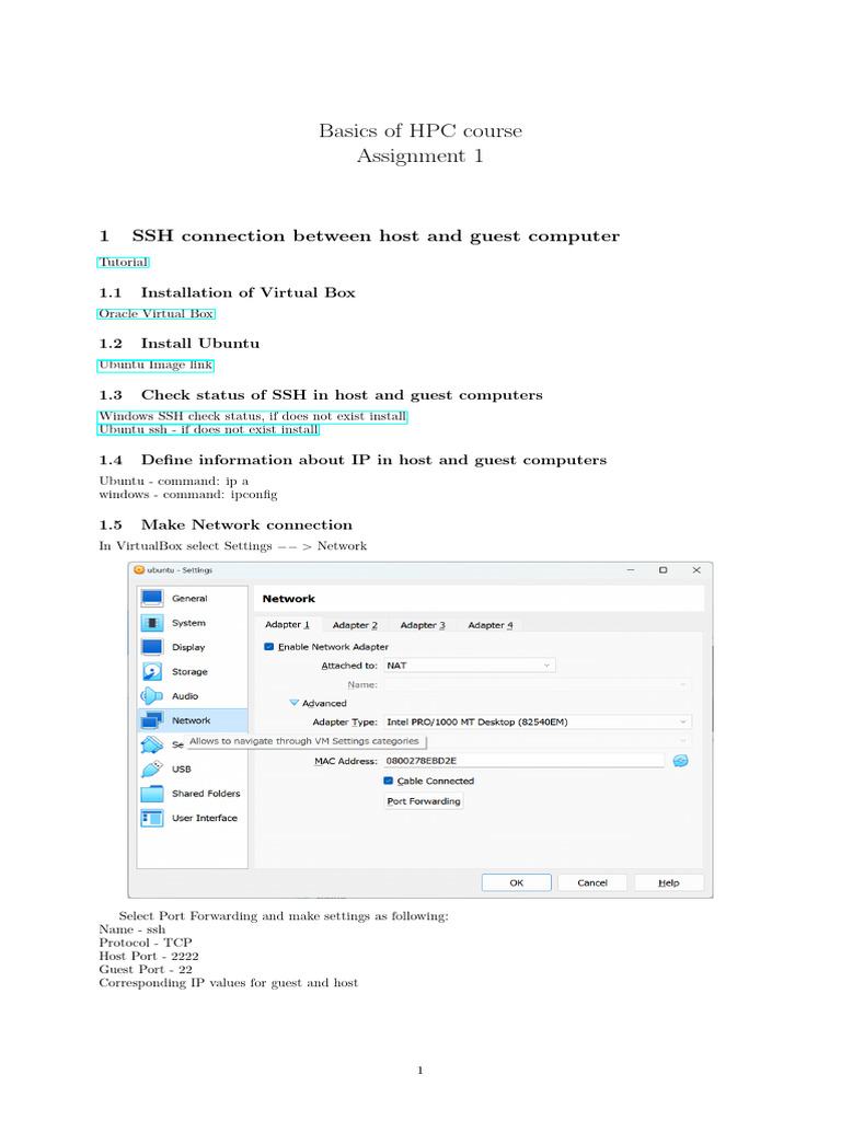 Intro to SSH and VirtualBox Setup | PDF