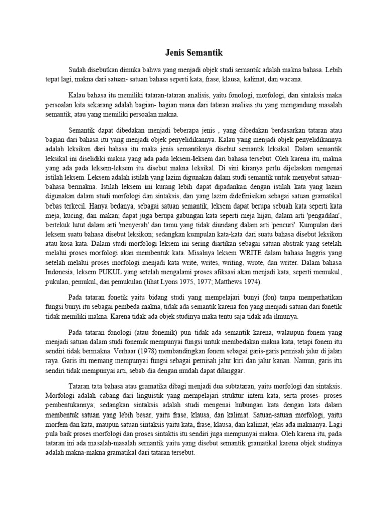 Jenis Semantik | PDF